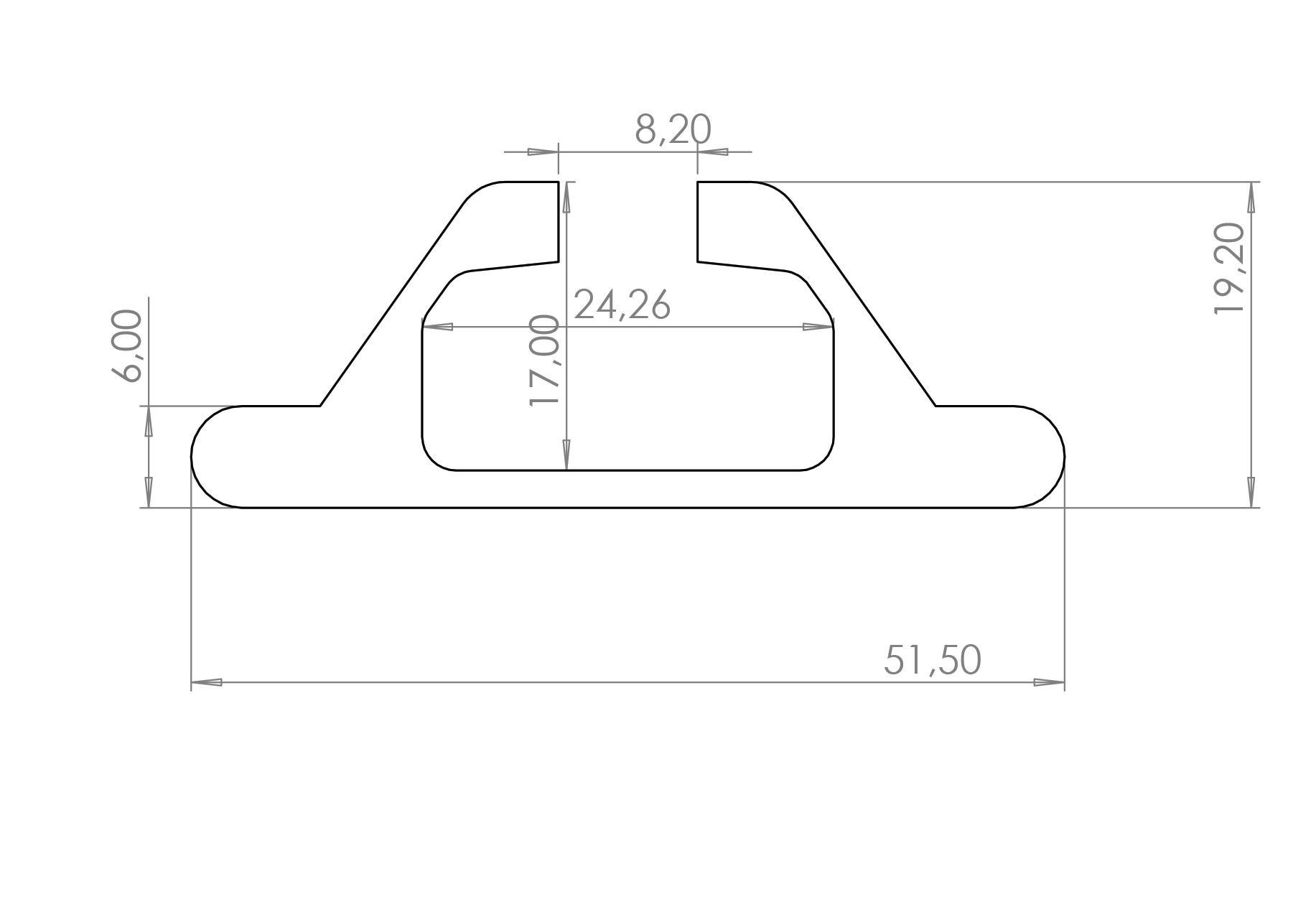 206 APC - 60 mm C PROFİL İÇİN ALÜMİNYUM-Alhan-Çağrı